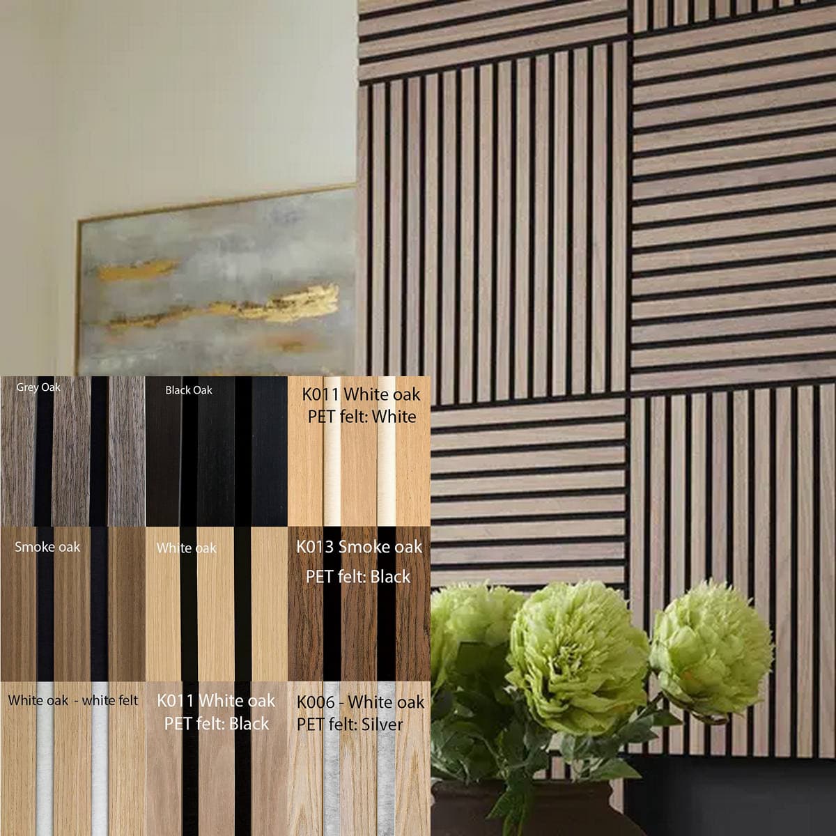 Accoustic ceiling tiles 60x60x2,2cm. - 5 different colours