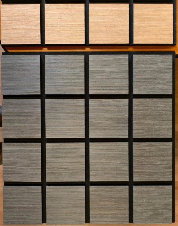 Freja Wood Checkered Acoustic Wall Panel 60x60cm - white oak - Perfect ...