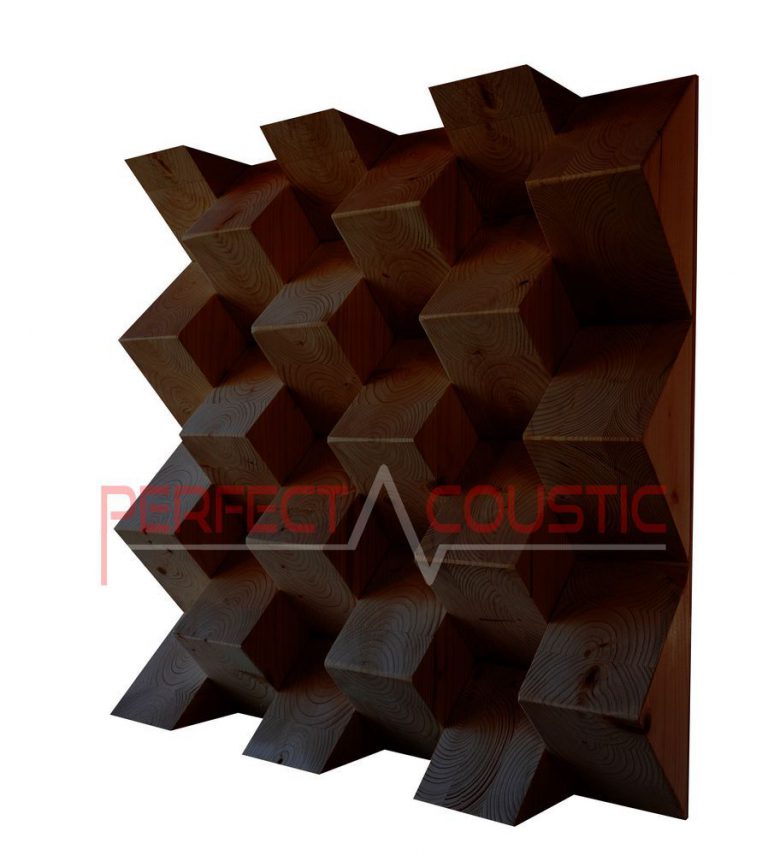 Pyramid diffuser 60x60x11cm - Perfect Acoustic - Pine wood